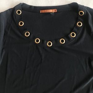 Belldini | Tops | Belldini Black Top With Gold Toned Rings | Poshmark